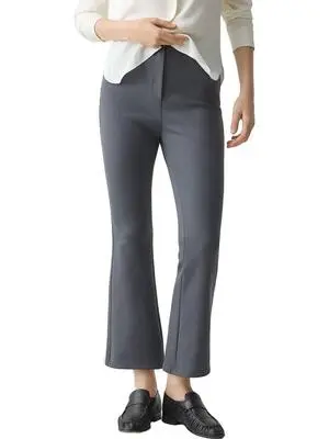Theory Crop Kick Flare Trousers - Charcoal