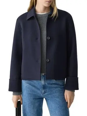 Theory Wool And Cashmere Button Jacket - New Navy