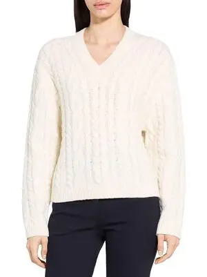 THEORY Wool And Cashmere Cable Sweater