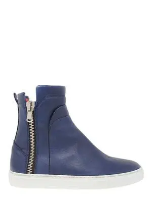 MADISON MAISON Shearling Double Zip Boots Navy/red