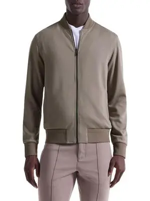 Bugatchi Soft Touch Knit Reversible Bomber Jacket - Walnut