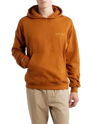 Brixton Oversized Embroidered Logo Heavyweight Hoodie - Rustic Caramel