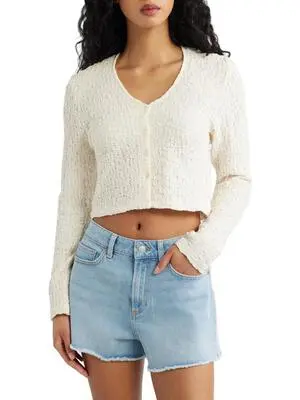 Rip Curl Textured Long Sleeve Crop Top - Shell