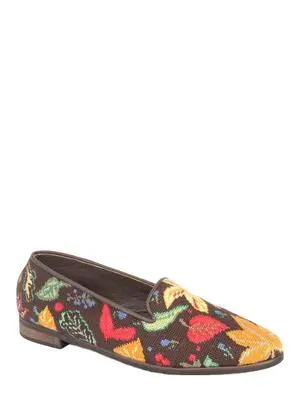 BYPAIGE Needlepoint Loafer Chocolate Brown