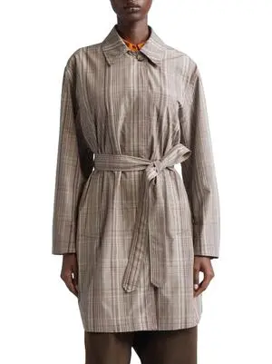 Dries Van Noten Ramblasa Plaid Belted Coat - Beige