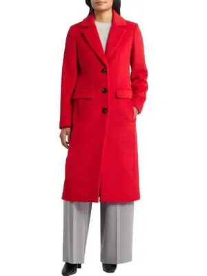 Bernardo Structured Wool Blend Coat Tango Red
