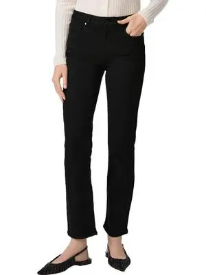 Paige Cindy High-waist Straight-leg Ankle Jeans - Black Shadow