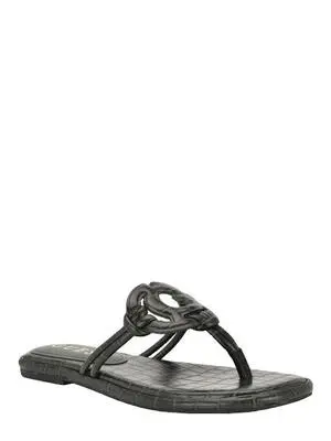 Guess Saime Croc Embossed Sandal Dark Green