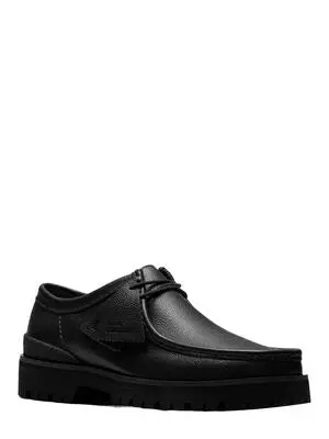 Clarks Walla Yukoner Lug Sole Shoe - Black Scotch Grain