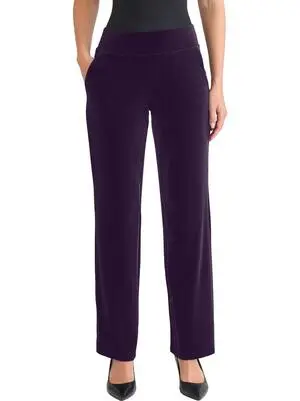Jones New York Jones New York Pull-On Straight Leg Trousers Aubergine
