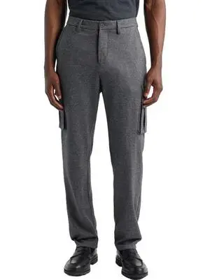 Bugatchi Brushed Knit Flat Front Cargo Pants - Grey Melange