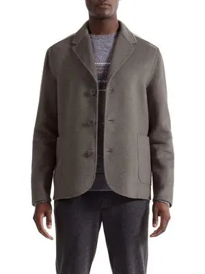 Bugatchi Felted Wool Blend Three-button Blazer - Walnut