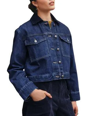 NEXT Two-tone Denim Jacket - Blue