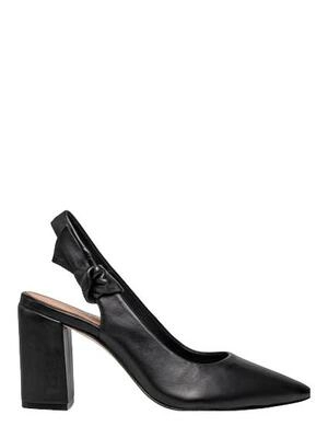 JOAN OLOFF SHOES Daphne Leather Slingback Pump - Black