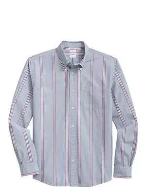 Brooks Brothers Friday Regular Fit Stripe Poplin Button-down Shirt - Navy