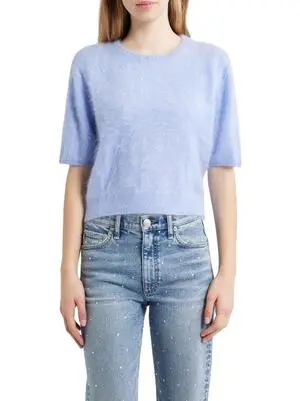 Rag & Bone Jada Brushed Cashmere Sweater - Light Blue