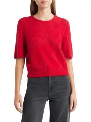 Rag & Bone Jada Brushed Cashmere Sweater - Red