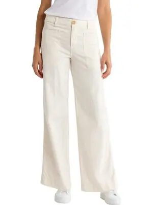 Frank & Eileen Limerick Pocket Wide Leg Trousers - Chalk