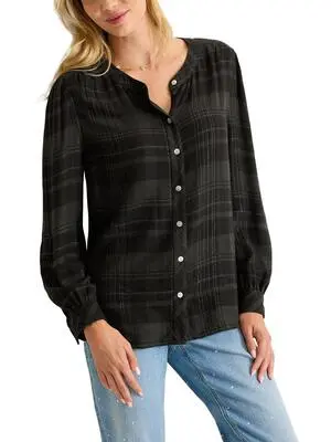 Tommy Bahama Pearl Beach Plaid Flannel Button-up Shirt - Black