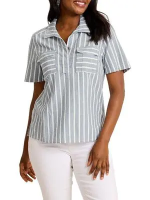 TOMMY BAHAMA Chambray Stripe Utility Shirt