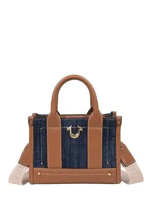 True Religion Denim Logo Strap Mini Tote - Dark Denim