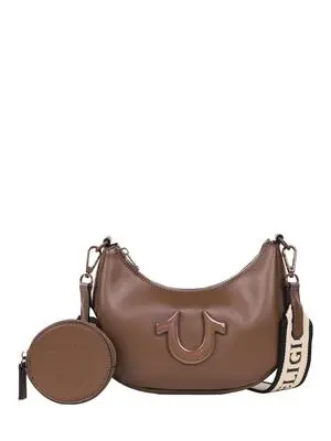 True Religion Logo Strap Crescent Hobo - Brown
