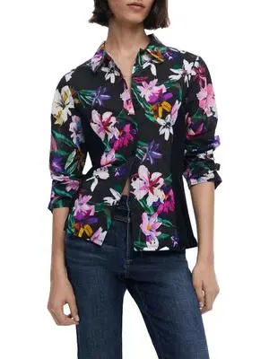 Desigual Floral Button-up Shirt - Black