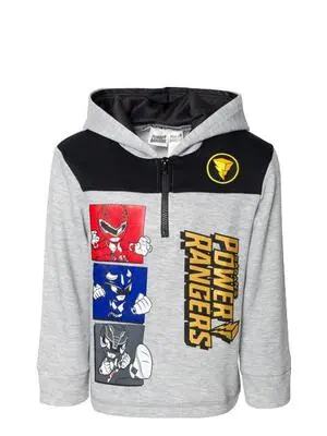 POWER RANGERS Half Zip Fleece Hoodie - Gray