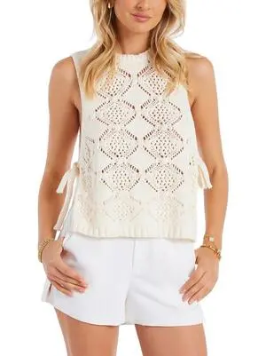 BISHOP + YOUNG Provence Side-tie Open-weave Sweater - Sand