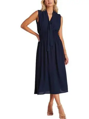BISHOP + YOUNG Adriatic Midi Dress - Navy
