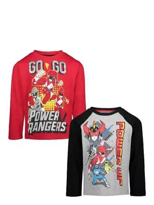 POWER RANGERS 2-pack Long Sleeve T-shirts - Red/grey