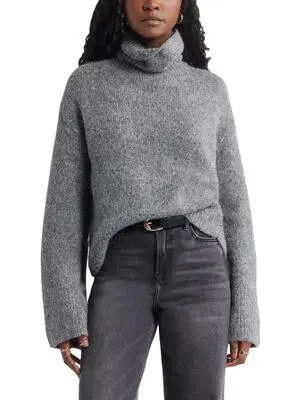 Treasure & Bond Fuzzy Turtleneck Sweater - Grey