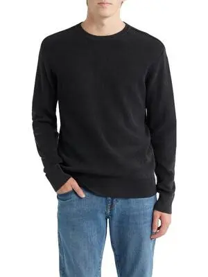 SCHOTT Stonewash Cotton Crewneck Sweater - Black
