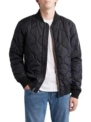 SCHOTT Dumbbell Quilted Ma-1 Ripstop Nylon Bomber Jacket - Black