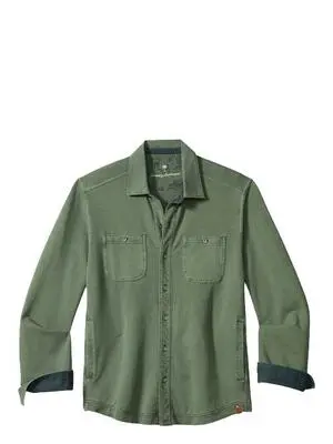 Tommy Bahama Ben & Terry Shirt Jacket Dk Jade