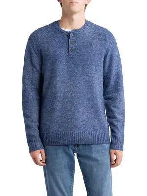 SCHOTT Tri-blend Henley Sweater - Navy