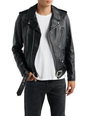 SCHOTT Leather Motorcycle Jacket - Black