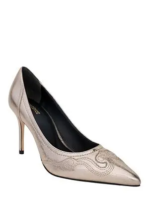 L'Agence Amandine Pointed Toe Pump - Gold Metallic