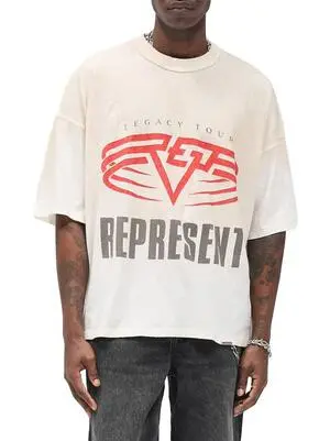 REPRESENT Living Legacy Cotton & Hemp Reversible Graphic T-shirt - Washed Ecru