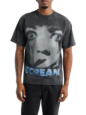 ID SUPPLY CO Scream™ Stare Cotton Graphic T-shirt - Washed Black