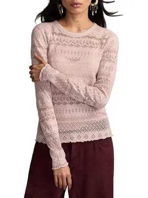 Lucky Brand Lace Long-sleeve Top - Sepia Rose