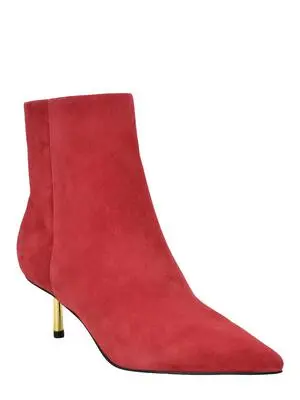 Nine West Hamesa Pointed Toe Bootie Medium Red