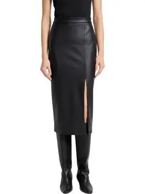 MARCELLA Carly Faux Leather Pencil Skirt - Black