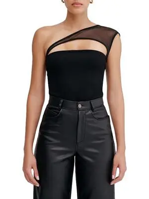 MARCELLA Parker One-shoulder Top - Black