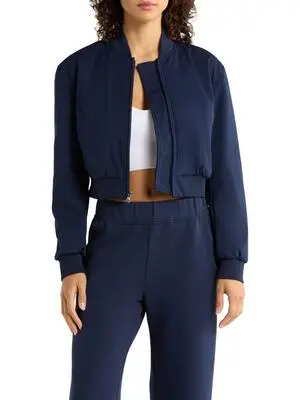 MPG Crop Bomber Jacket - Navy Blazer