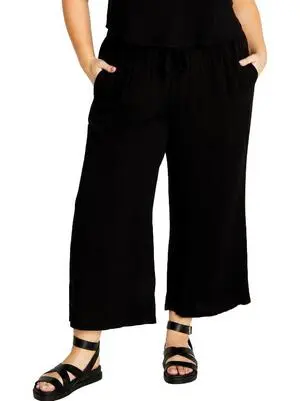 CITY CHIC Nova Wide-Leg Drawstring Ankle Pants