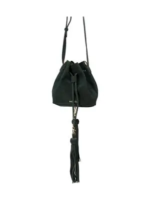 SABANDIJA SABANDIJA Lechuza Suede Crossbody Bucket Bag Green