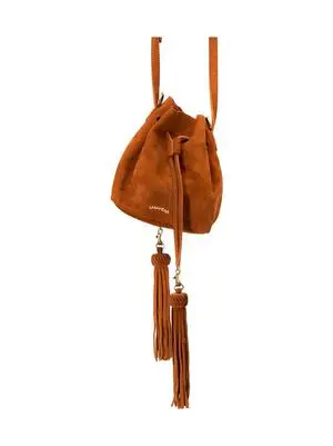 SABANDIJA SABANDIJA Lechuza Suede Crossbody Bucket Bag Terracota