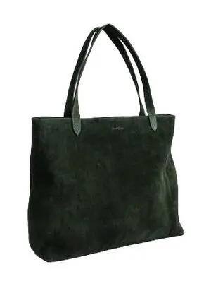 SABANDIJA Signet Suede Tote Bag Green