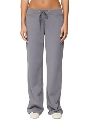 EDIKTED Cotton-blend Straight-leg Sweatpants - Gray